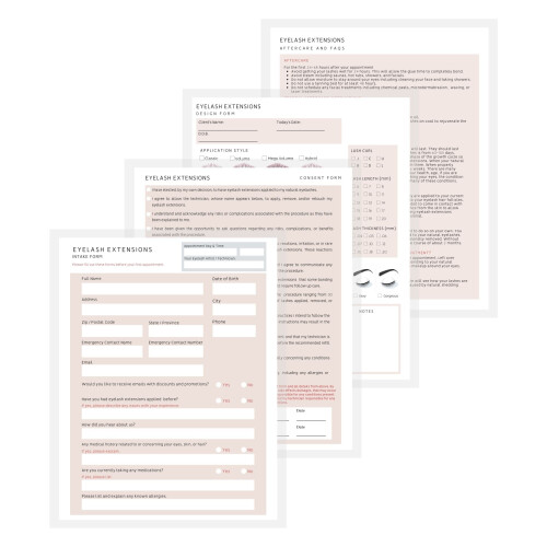 Formularios de consentimiento para extensiones de pesta as, con mapeo, para el cuidado posterior ...