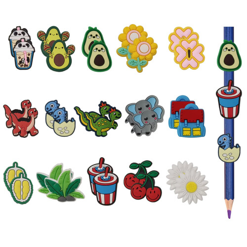 Xloey 30Pcs Pencil Toppers Cartoon Pen Topper Decoations Lovely Pencil ...