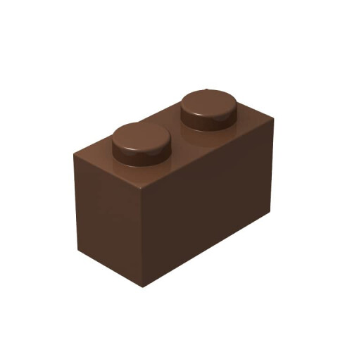 Classic Brick Block Bulk Brick Brown 1x2 Building Bricks Flat 100 Piece ...