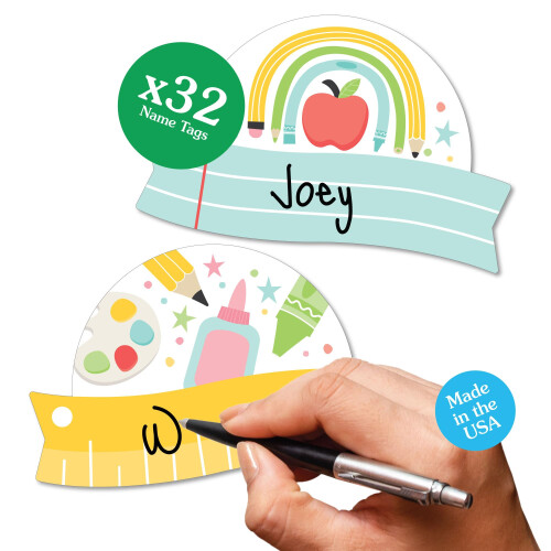 Big Dot of Happiness Cute and Colorful School - DIY Blank Paper Desk or ...