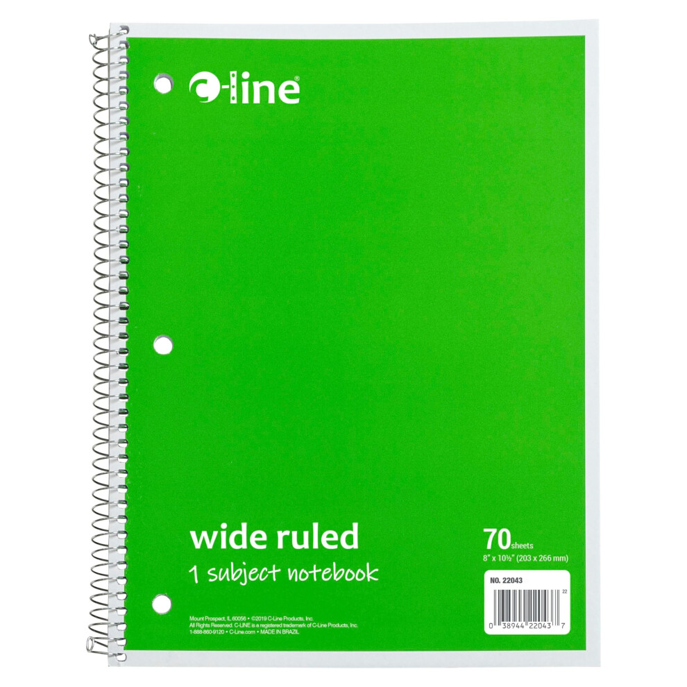 Cuaderno de materias C-Line 1, 8 x 10-1/2 pulgadas de ancho, rayado ...