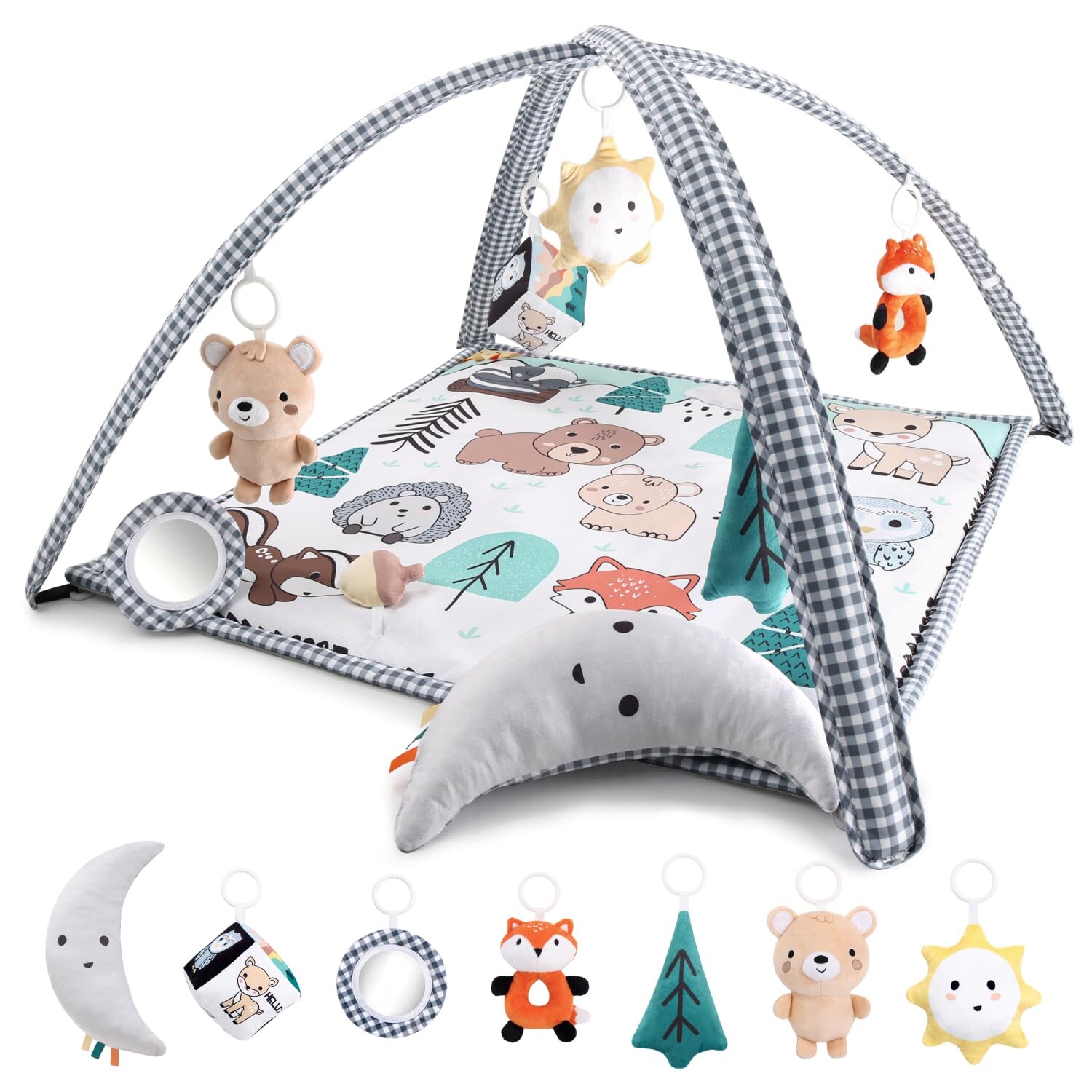 The Peanutshell 7 in 1 Baby Play Gym Activity Center and Tummy Time Mat ...