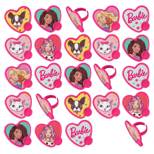 DecoPac Barbie Be The Future Rings Pink Heart Shaped Cupcake ...