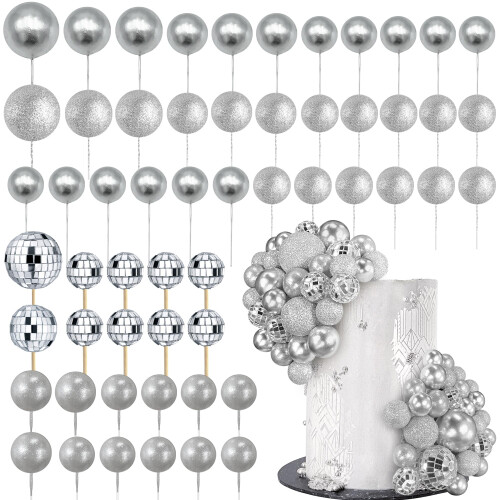 56 PCS Ball Cake Zbiera kolorowe ciasto w ksztalcie kulki Pearl Balls ...