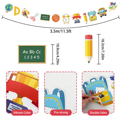 2 PCS Welcome Back to School Banner Back to School Decorations First ...
