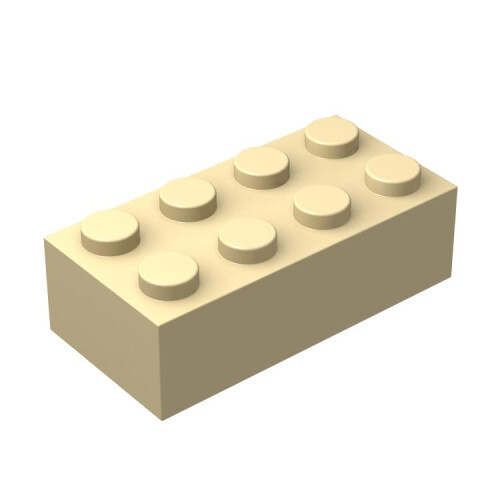 Classic Brick Block Bulk Tan Bricks 2x4 Building Bricks Flat 100 Piece ...