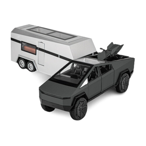 1/32 Tesla cybertruck Toy car 3-in-1 Travel Cybertruck RV Set with ...