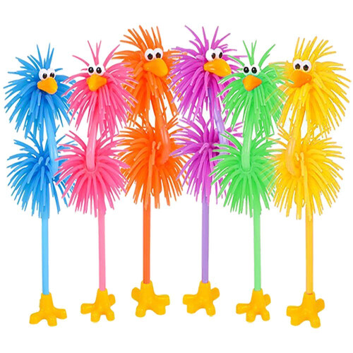 ArtCreativity Silly Rubber Bird Pens Set of 6 Cute School Supplies for ...