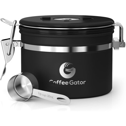 Recipiente grande de acero inoxidable Coffee Gator de 22 oz para caf negro molido y en grano ...