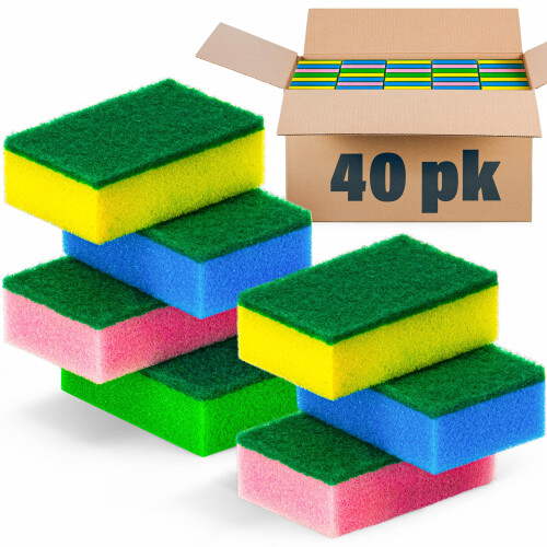 Decorrack 40 Limpeza Esponjas de limpeza para pratos de cozinha Lavagem ...