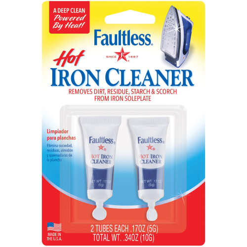 FAULTLESS Hot Iron Cleaner Non-Toxic Steam Iron Cleaner Removes Melted ...