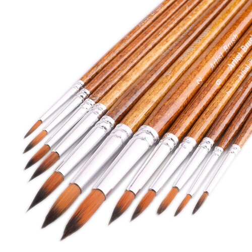 FENORKEY Artist Pensule pentru vopsea pentru acuarela Set de pensule ...