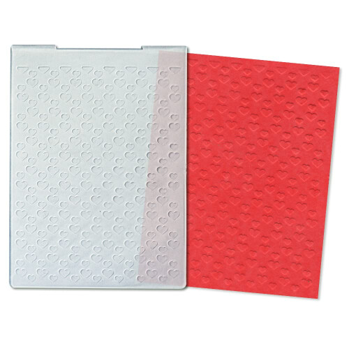 Hearts Plastic Embossing Folders for Valentine's Day Card Making Small ...