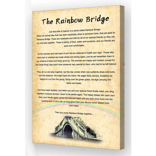 Wallpicss The Rainbow Bridge Poem Wall Art Framed Positive Quotes ...