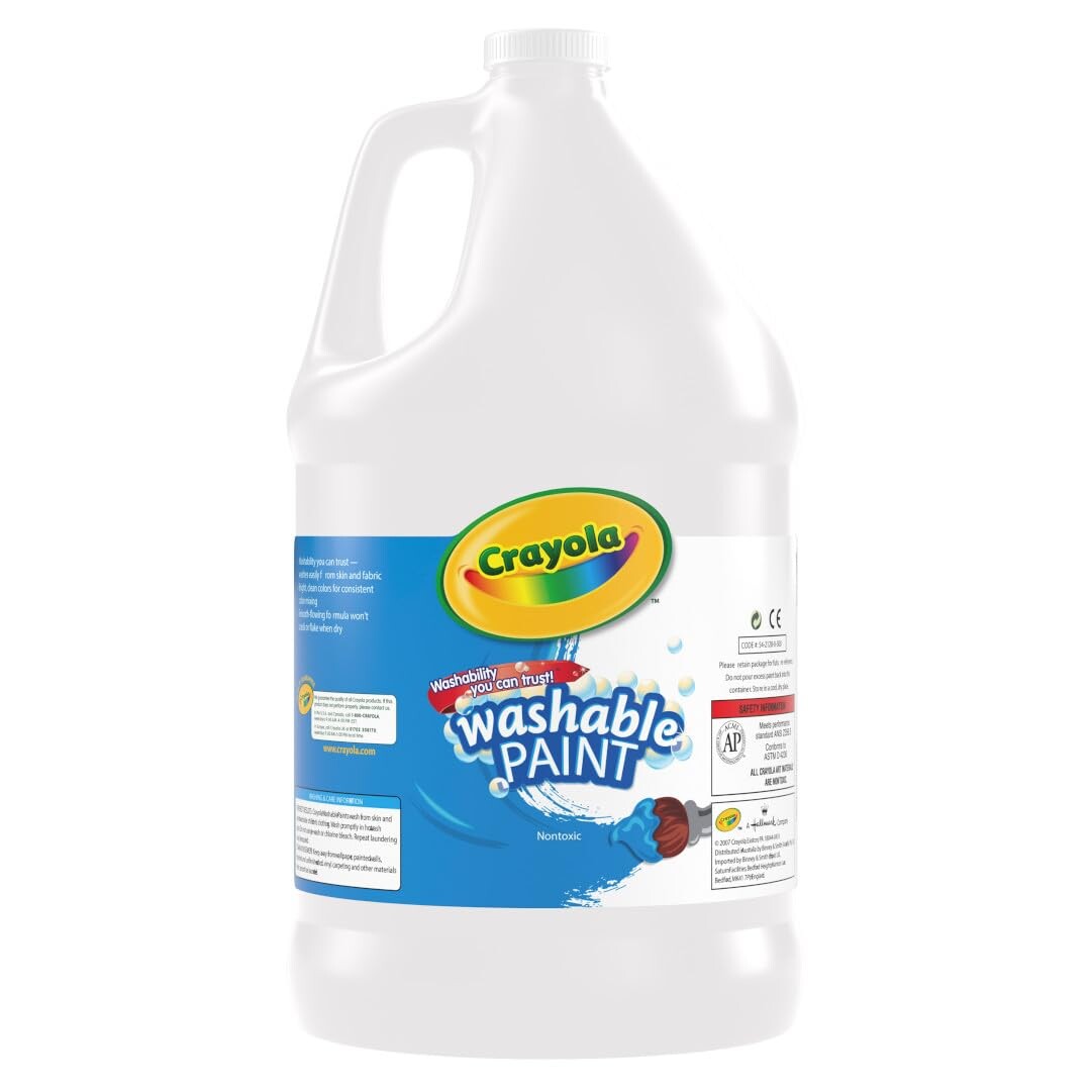 Crayola Washable Paint (1 Gallon) White Paint Bulk Classroom Supplies ...