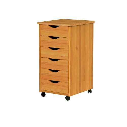 Adeptus Original Roll Cart Solid Wood 6 Drawer Narrow Drawers Roll ...