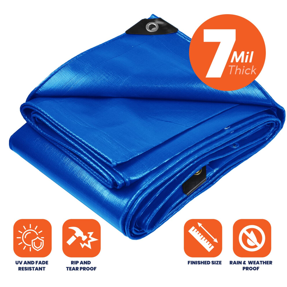 Tarpco Safety Duty Duty 7 mil Tarp Cover impermeable UV resistant aux ...
