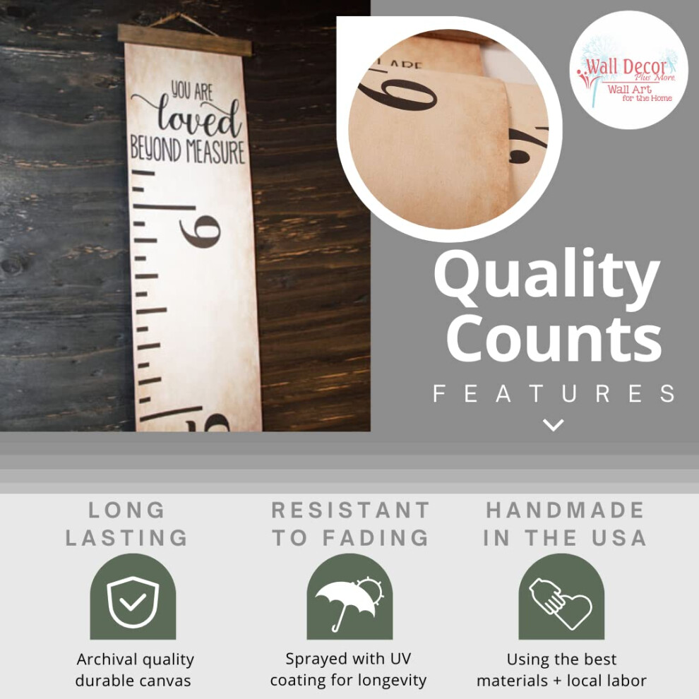 Canvas Growth Chart for Wall Nursery Decor - Gender Neutral Growth ...