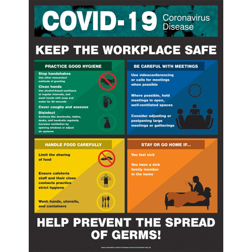 Safety Poster COVID-19 Safety Poster Keep The Workplace Safe Laminated ...