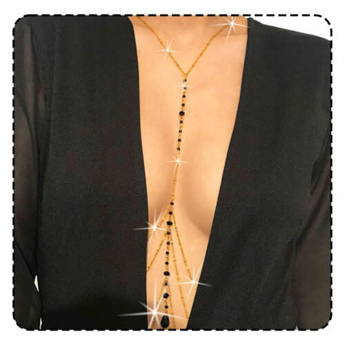 COSYDAYS Gold Body Chain Bra Rhinestone Layered Bra Chain Plus Size ...