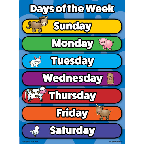 Palace Curriculum Days of the Week Poster Chart - LAMINATED (18 x 24 ...