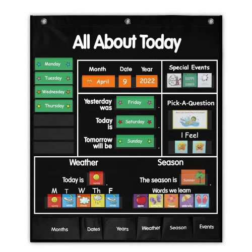 Mewise All About Today Learning Center Pocket Chart Classroom Daily ...