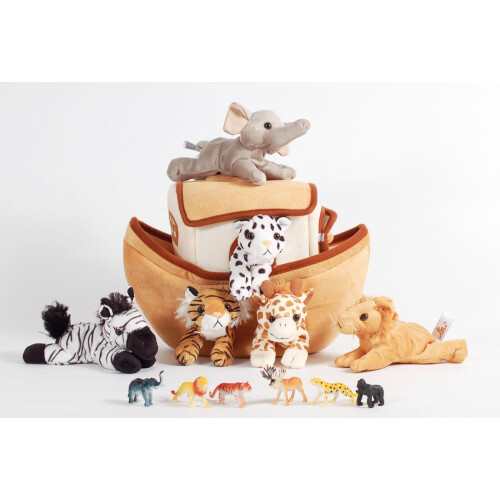 13"""" Plush Noah's Ark Playset with 6 Stuffed Animals (Elephant Snow ...