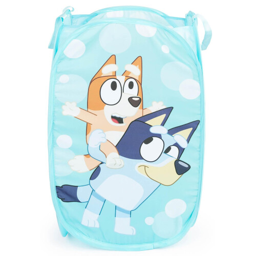 Jay Franco Bluey & Bingo Pop Up Hamper - Mesh Laundry Basket/Bag with ...