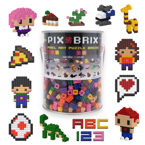 Pix Brix Pixel Art Puzzle Bricks Bucket - 1 500 Piece Pixel Art Kit ...