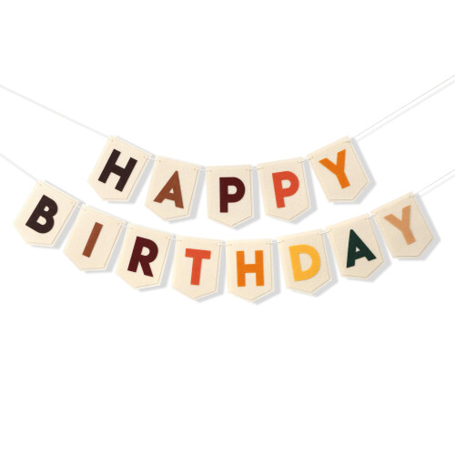 Boho Felt Happy Birthday Banner - Bohemian Birthday Party Decorations ...