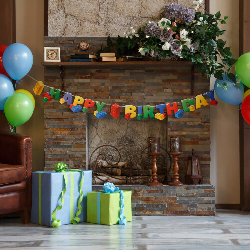 Building Block Birthday Party Supplies Banner by Aliza | Baby Boy ...