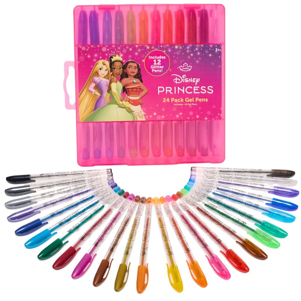 Coffret de 24 stylos gel Disney Princess pour enfants avec paillettes ...