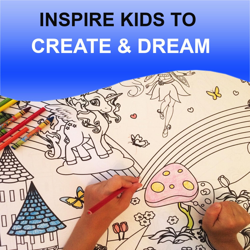 Alex Art Giant Coloriage Affiche Unicorne et fee - Coloriage mural ...