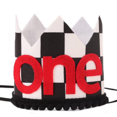 Fast One Birthday Hats - Black and Red Race Car Theme Crow Hat for ...