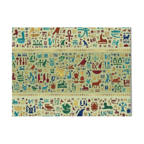 (Ancient Egyptian Hieroglyphs -Colorful Marble And Gold_6500) Canvas ...