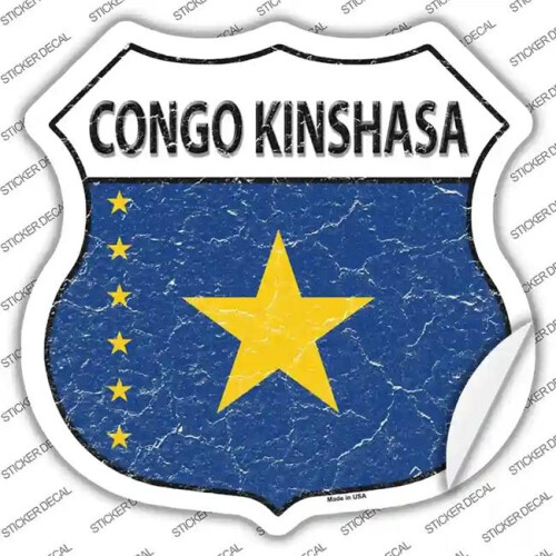 Smart Blonde HS-221s-XL Congo Kinshasa Flag Novelty Highway Shield ...