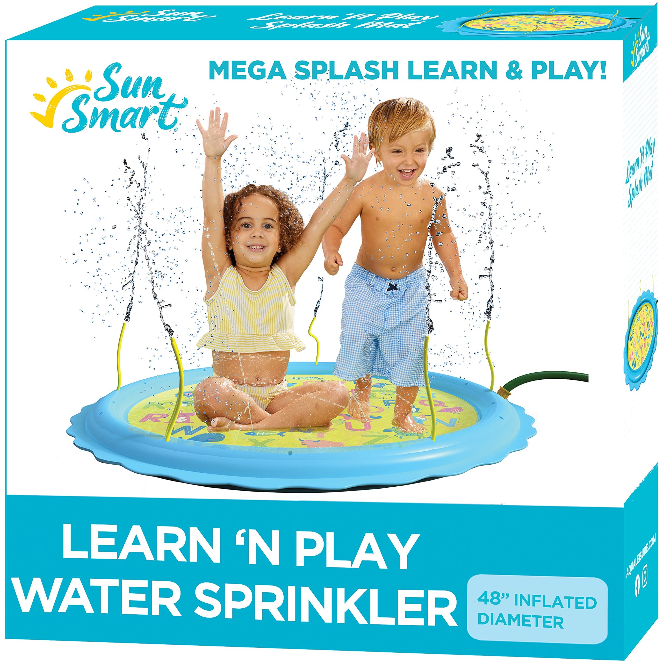 SunSmart Learn 'N Play Sprinkler Splash Mat - Helps Kids Learn Letters ...