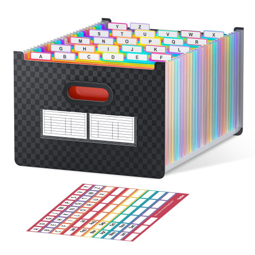 ThinkTex 26 Pockets Expanding File Folder Upright & Open Top A-Z ...