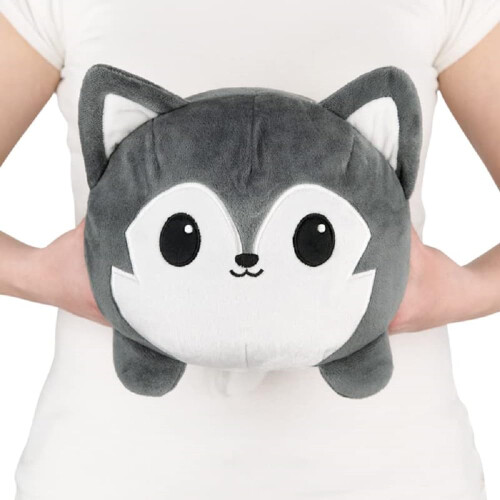 TeeTurtle - Original Reversible Big Wolf Plushie - Gray - Huggable and ...