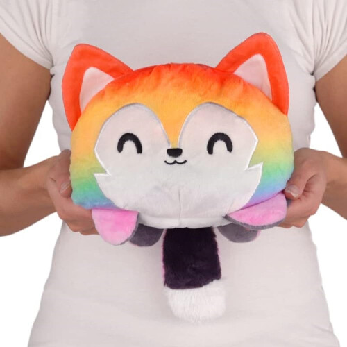 TeeTurtle - Original Reversible Big Wolf Plushie - Rainbow + Gray ...