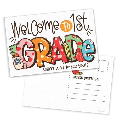 m&h invites 1st Grade Back To School Postcards For Students From ...