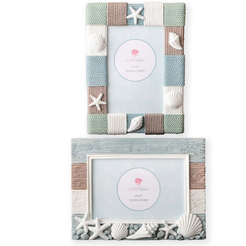 Beach Sea Ocean Shell Themed Picture Frames ~ Set of 2 Frames ~ for 4x6 ...