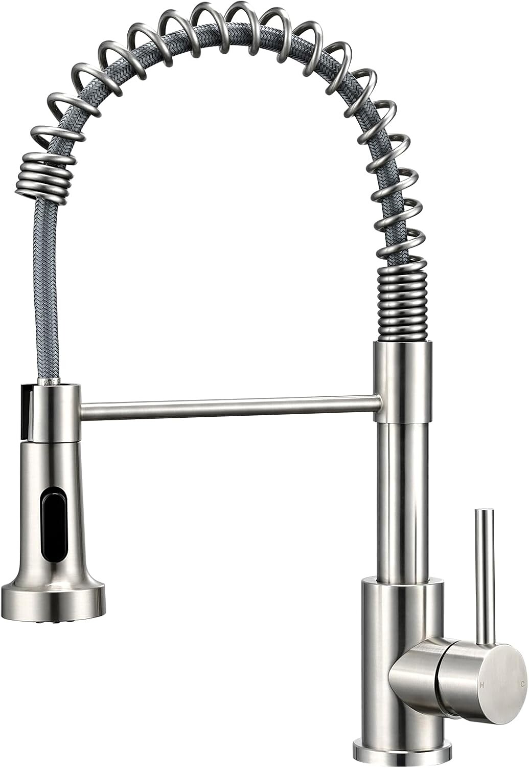 Kitchen Taps with Pull Out Spray Spring Brushed Nickel Kitchen Sink Tap ...