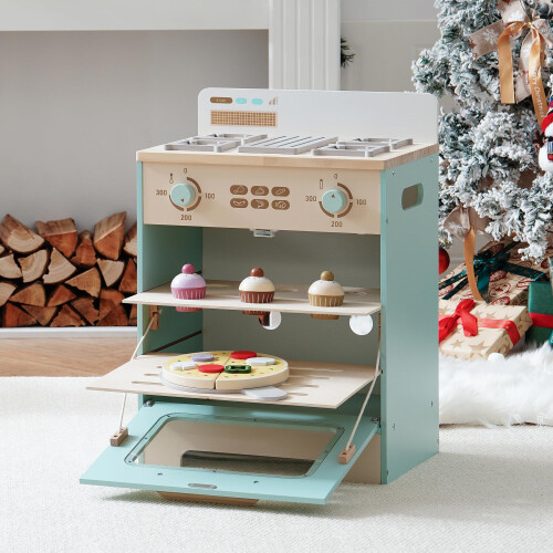 ROBOTIME Wooden Toy Kitchen Oven Playset Montessori Pretend Play ...