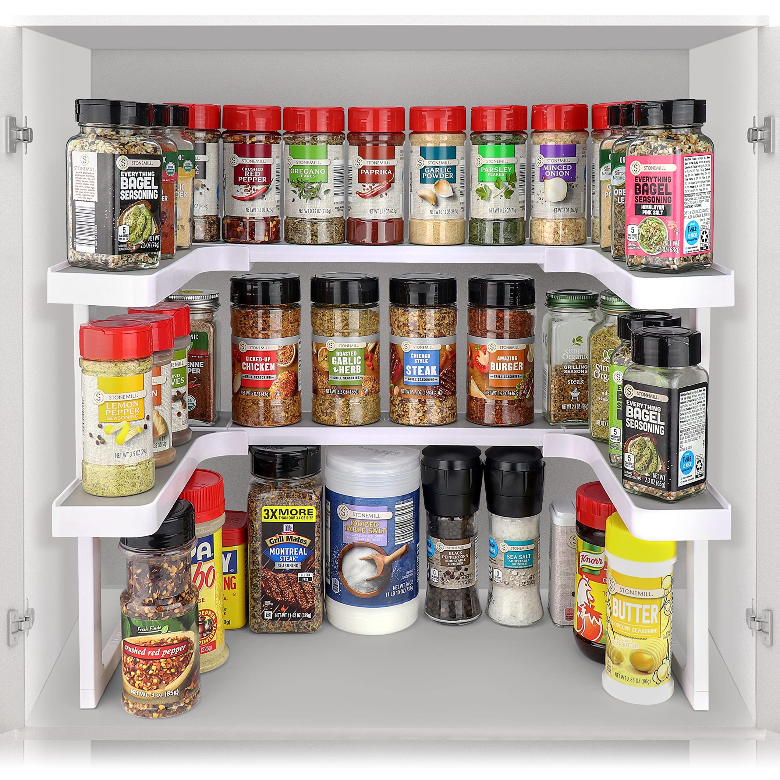 Spicy Shelf Deluxe - Expandable 2 Tiered Spice Rack Organizer for ...
