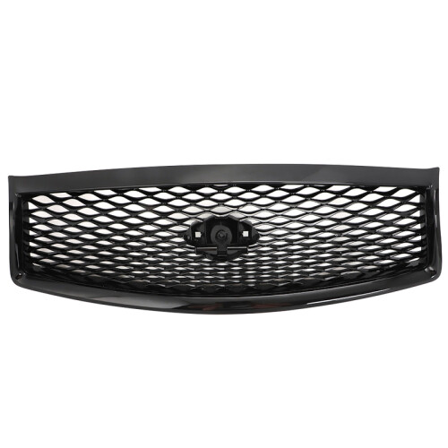 (Black) Gloss Black Car Front Grille Racing Grill Replacement Mesh Body ...