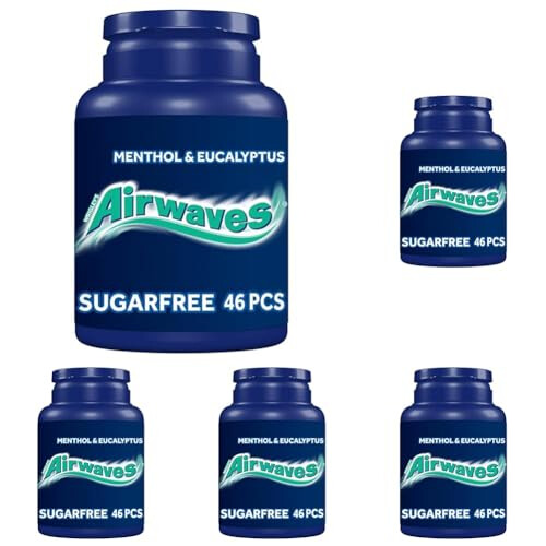 Airwaves Chewing Gum Bottle, Sugar Free, Menthol & Eucalyptus, 46 ...