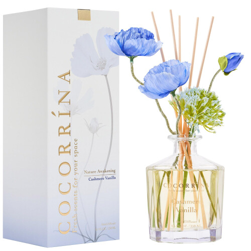 COCORR?NA Reed Diffuser - Cashmere Vanilla Flower Reed Diffuser Set ...