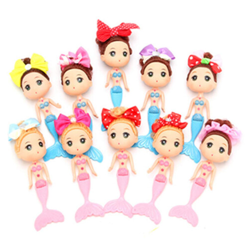 HYSTYLE 10 Pcs Mermaid Figurines Mermaid Doll Cake Toppers Mermaid ...