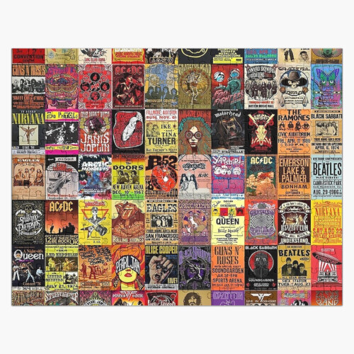 (Rock Band Posters=113) Jigsaw Puzzle Wooden 300-Piece for Adults Kids ...